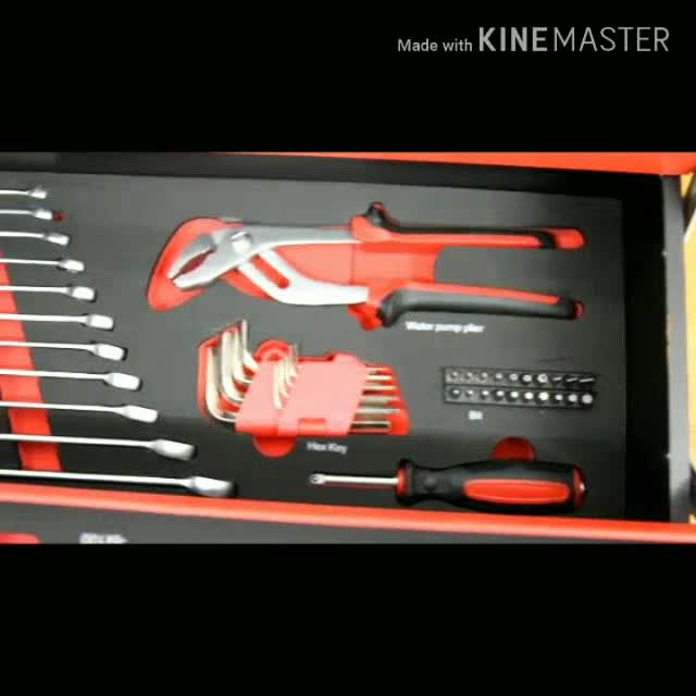 85PCS Tool Box - Heavy Duty Cantilever Metal 85 PCS Set Ratchet Spanner ...