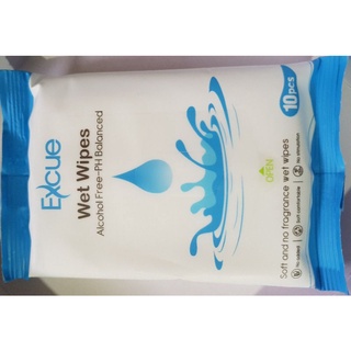 EXCUE Wet Wipes Alcohol Free - 10pcs/ pack | Shopee Malaysia