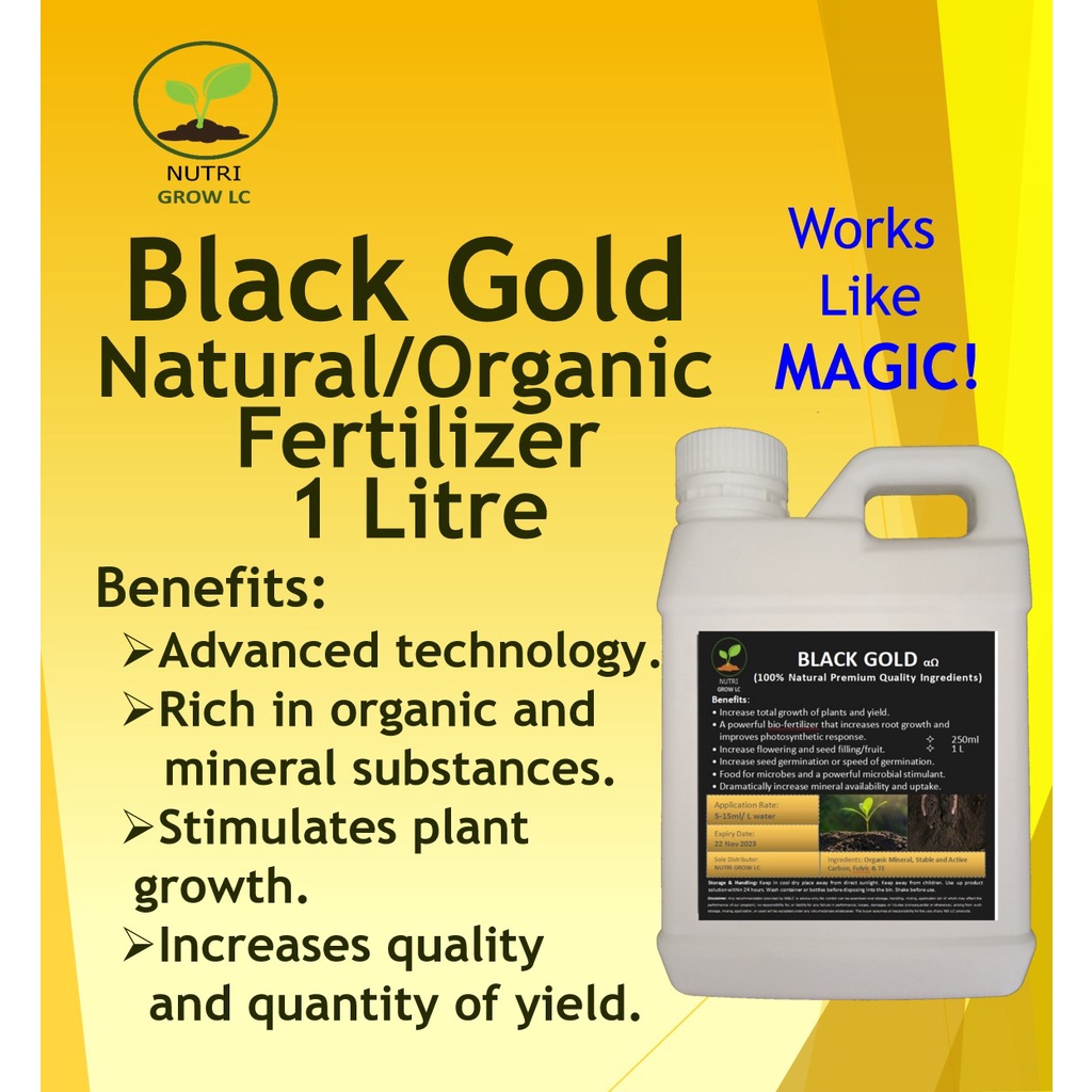 Organic 100% Natural Ingredients Black Gold Fertilizer Concentrate 1 ...