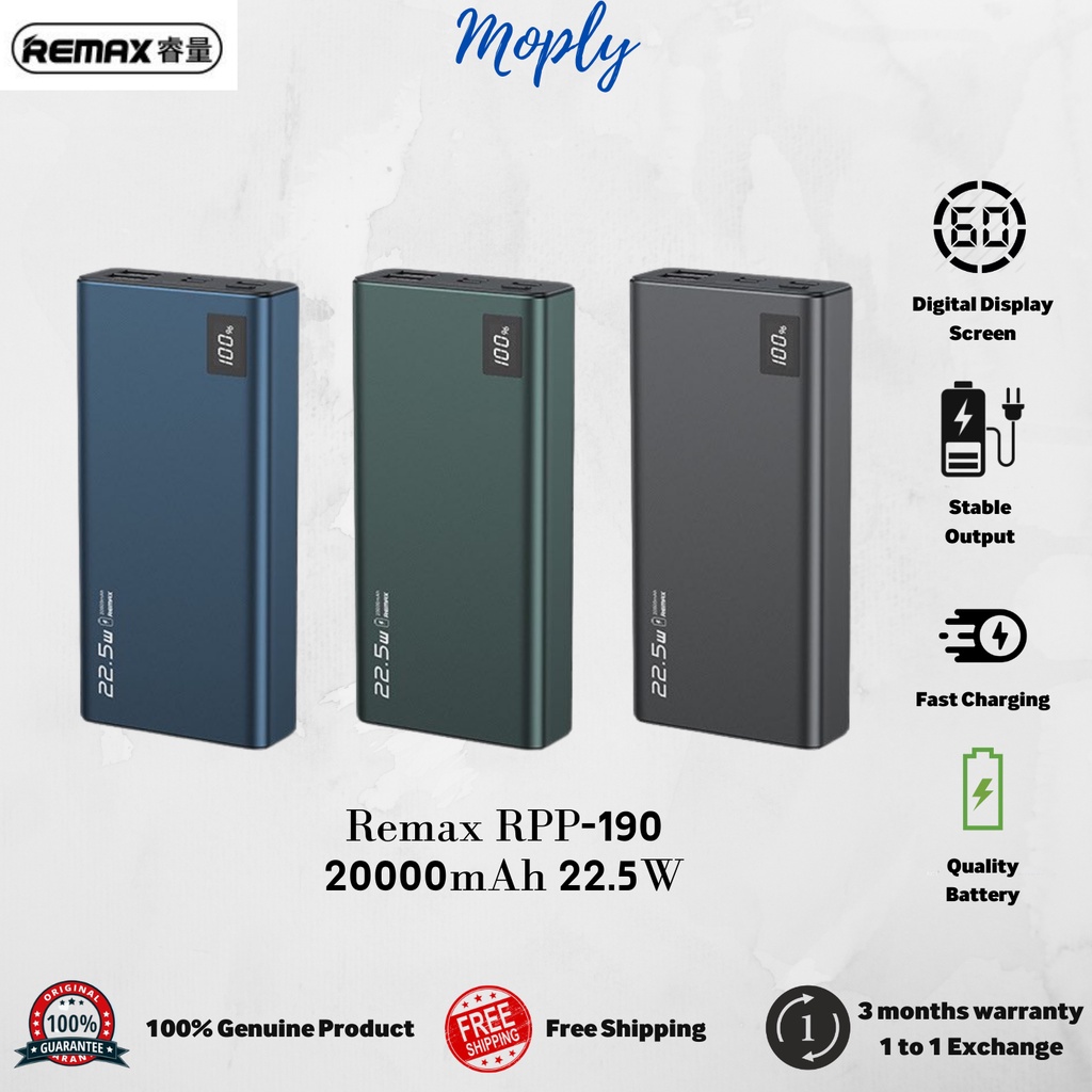 REMAX RPP-190 | 22.5W Powerbank 20000mAh Capacity | Original Remax | 3 Months Warranty 1 to 1 ...