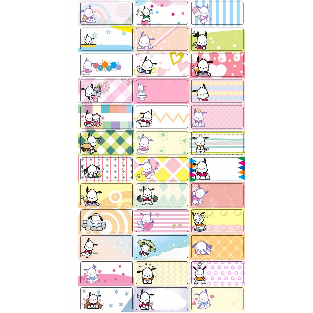 Pochacco Name Sticker Waterproof (ready stock) | Shopee Malaysia