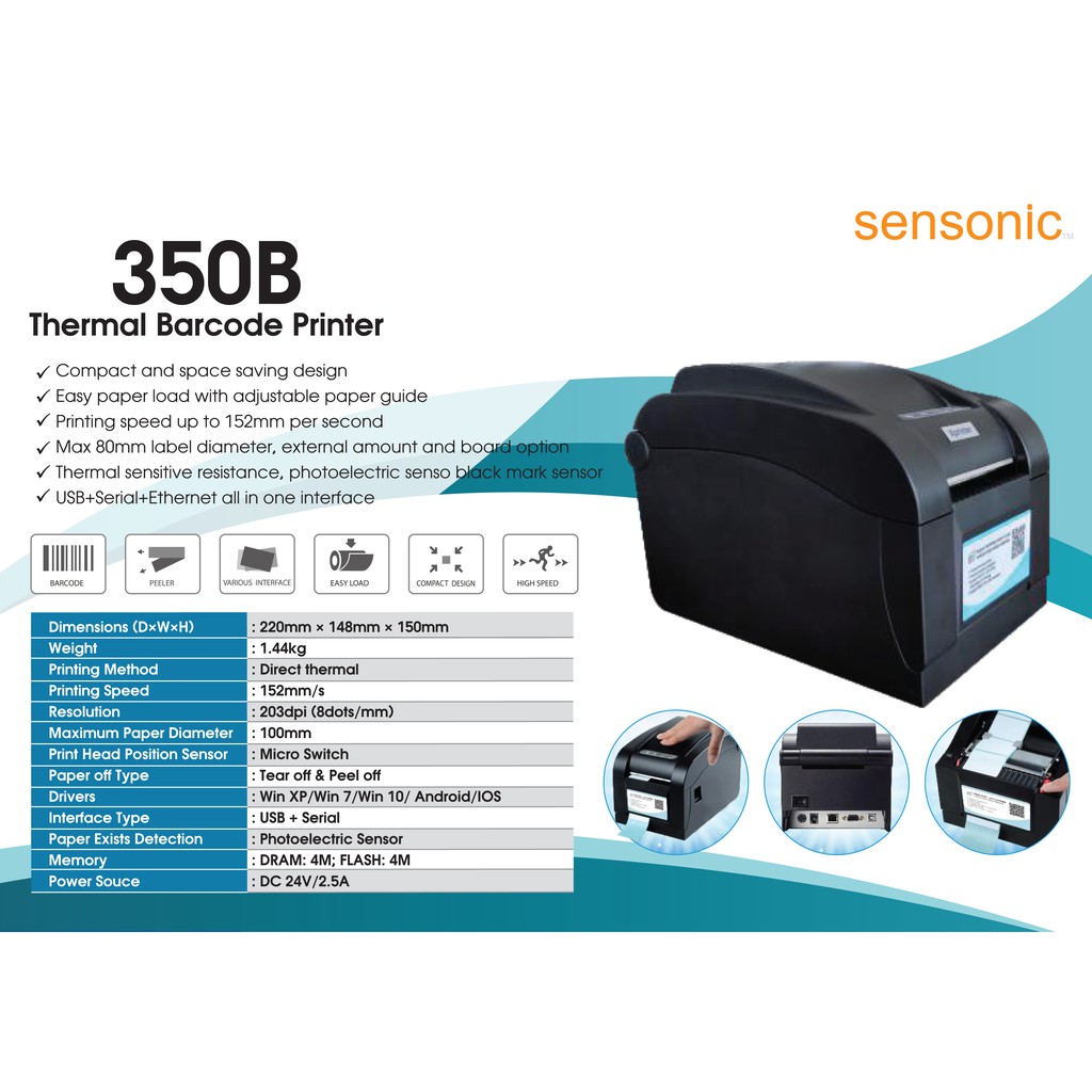 Sensonic 350b 80mm thermal barcode printer | BeeCost