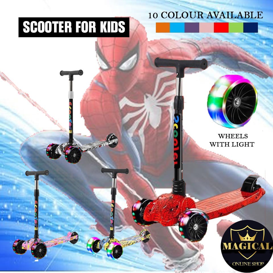 Skuter Budak Kids Scooter Scooter for Kids Foldable and Adjustable Kids ...