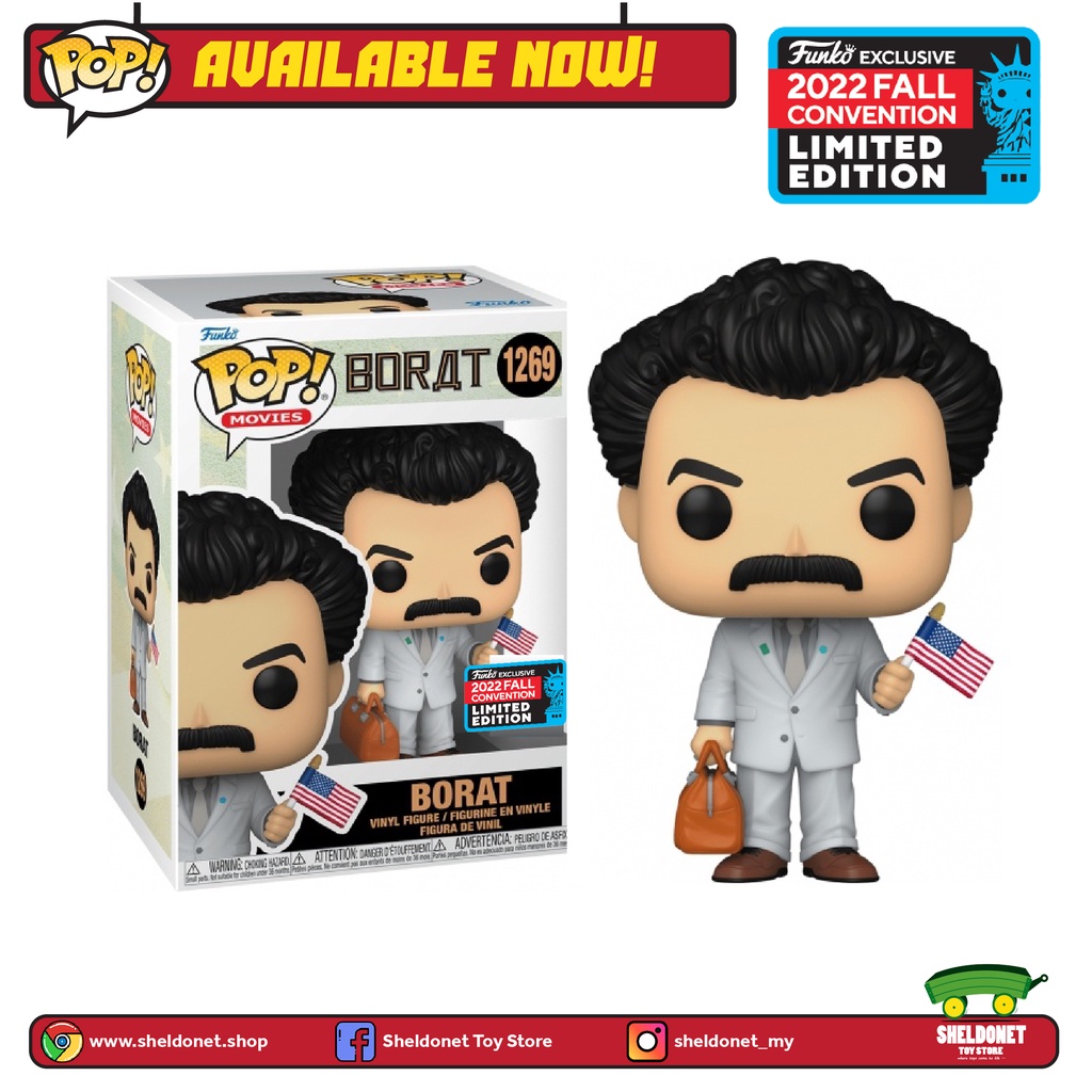 Funko Pop! Movies: Borat - Borat with Flag [Fall Convention Exclusive ...