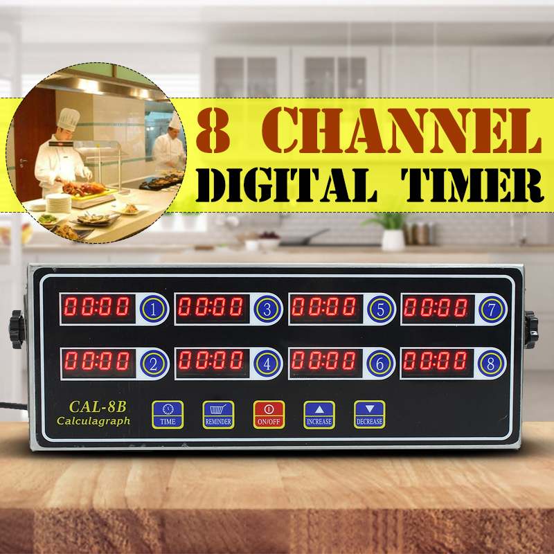 Portable Calculagraph 8 Channel Digital Timer Kitchen Cooking Timing ...