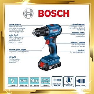 Bosch GSR 185 LI Cordless Drill Driver 18V GSR185-LI Brushless Motor ...