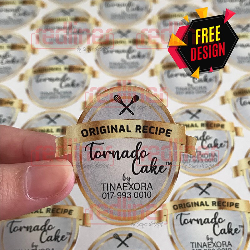 REDLINES ** Sticker / Label Produk / Label Balang Kuih | Shopee Malaysia