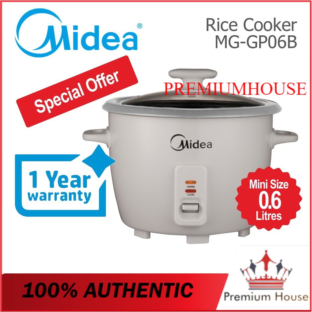 *SALES*Midea 0.6L Rice Cooker MG-GP06B Glass Lid / MG-GP10B (1.3L ...