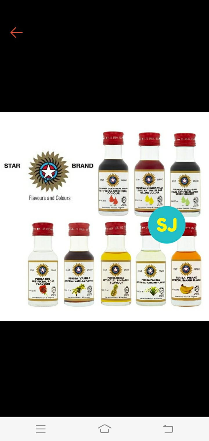 Star Brand Artificial Colour / Flavour 25ml (Star Brand Pewarna ...