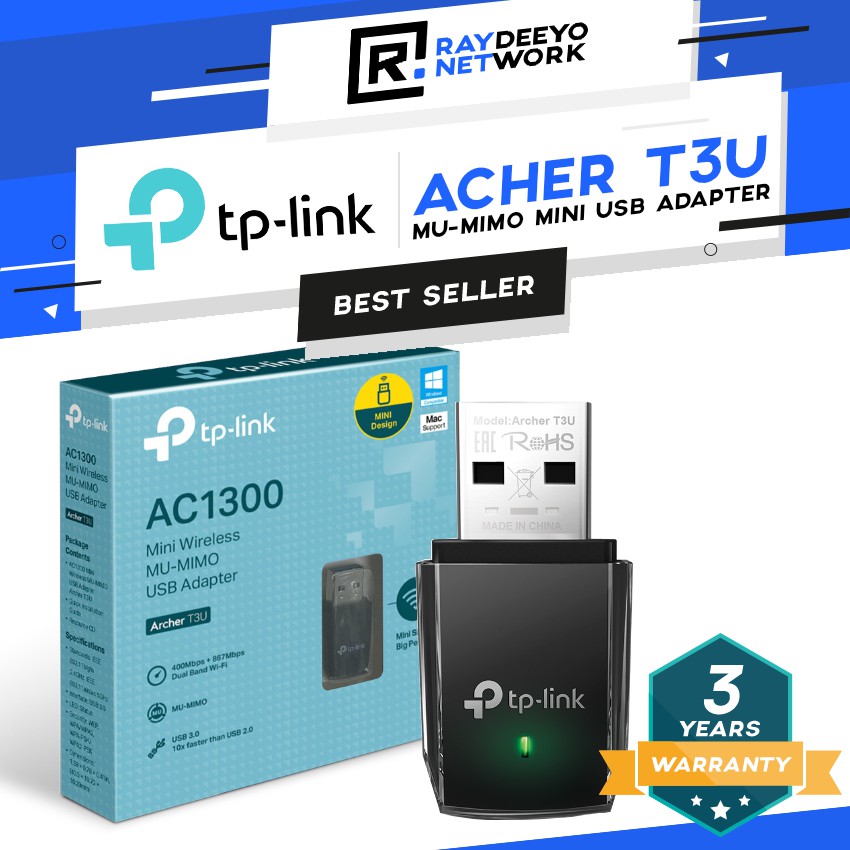 TP-LINK Archer T3U AC1300 Mini Wireless MU-MIMO USB Adapter [High-Speed ...
