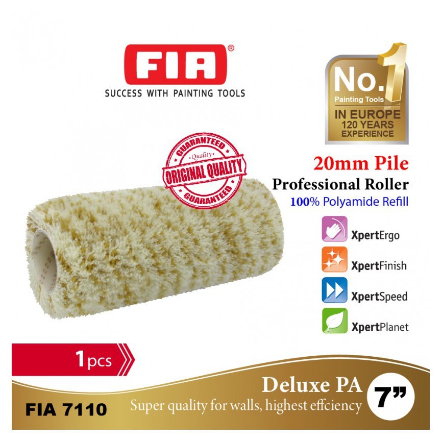 FIA 7'' Paint Roller Refill Deluxe PA 7110 Yellow Green Stripe 7100 7 ...