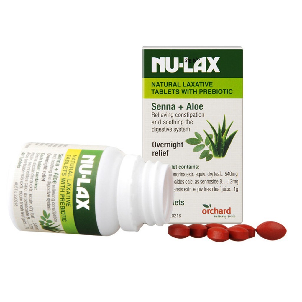 NU-LAX Natural Laxative Tablets With Prebiotic Senna + Aloe 40 Tablets ...