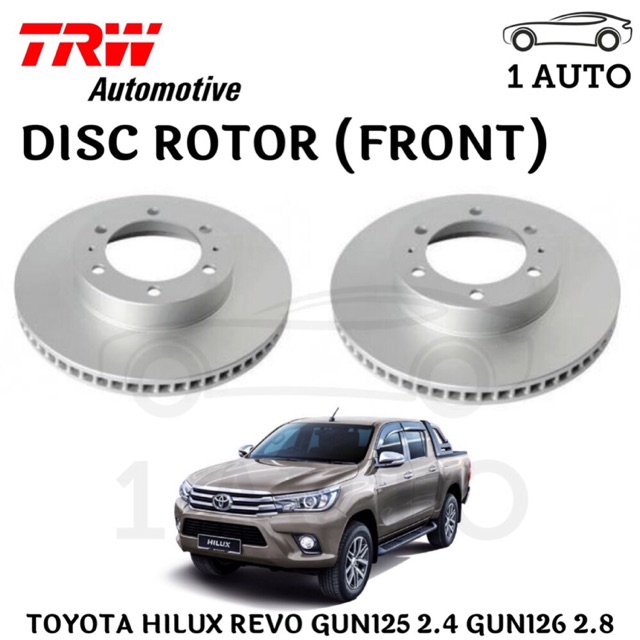 TRW FRONT BRAKE DISC ROTOR for TOYOTA HILUX REVO GUN125 2.4 GUN126 2.8 ...