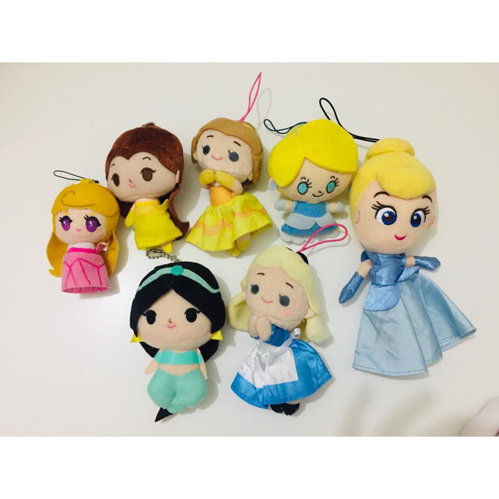 Princess Combo Plush Keychain (Cinderella, Belle, Jasmine, Alice ...