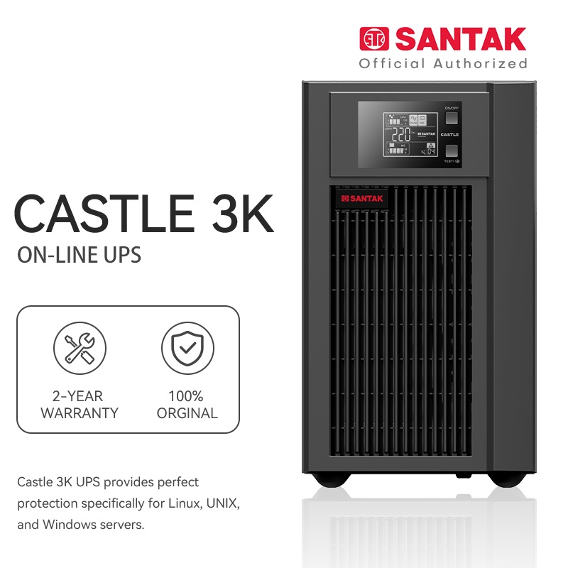SANTAK Castle 3KVA On-Line UPS power supply battery backup ...