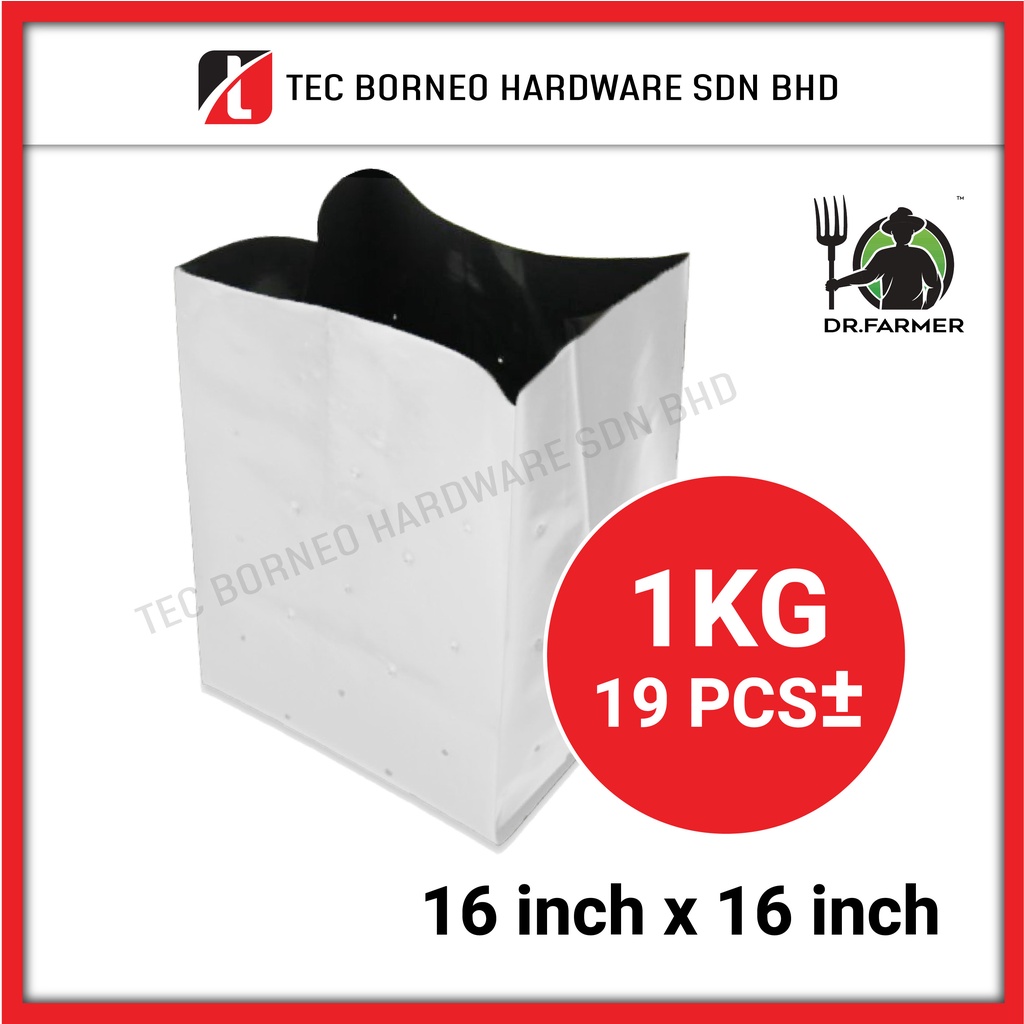 TEC [1 KG] White Black Polybag Thick Fertigasi Polibag Putih Hitam ...