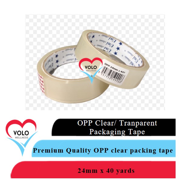 OPP Clear/Transparent Packaging Tape (24mm x 40 yards) | Shopee Malaysia