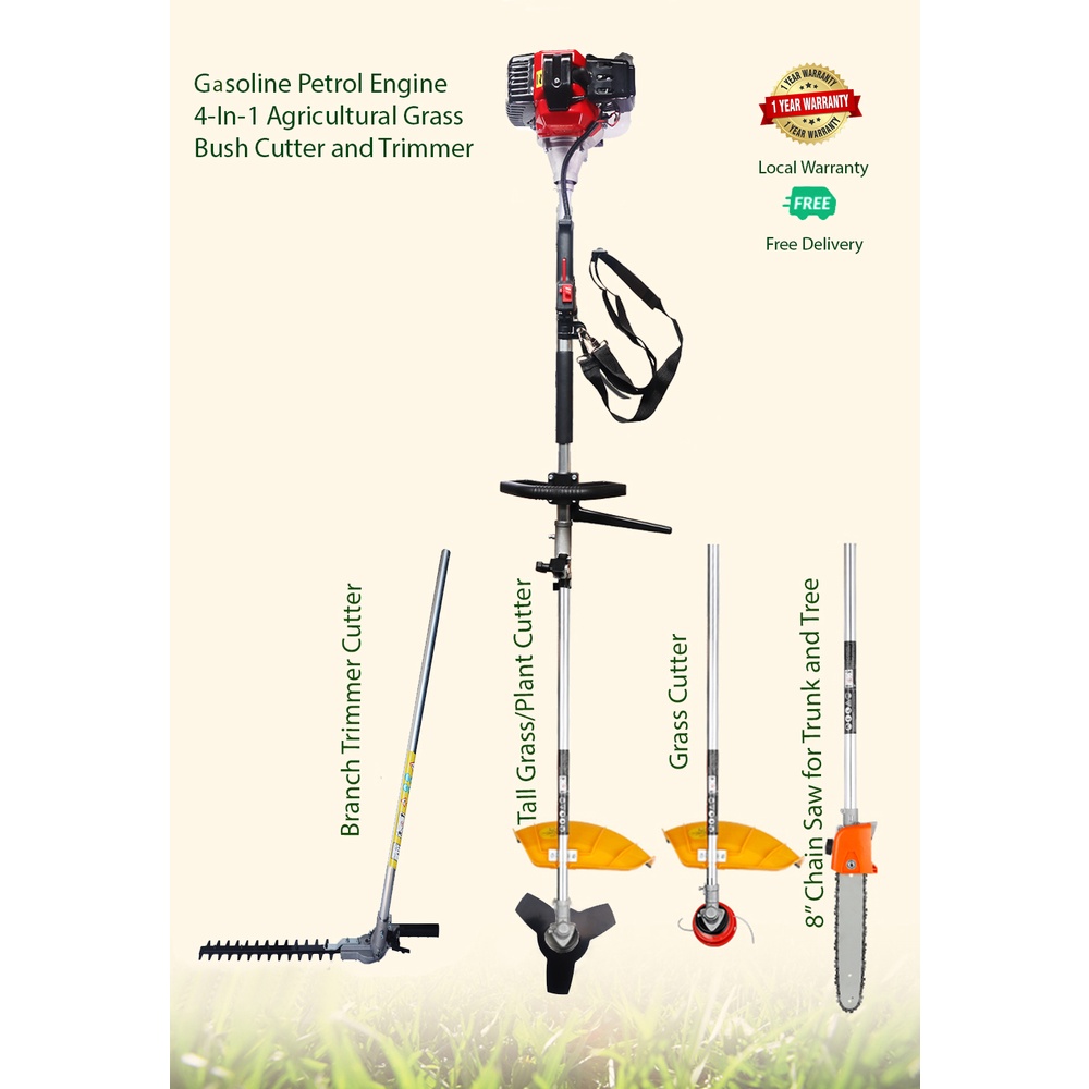 Gasoline Brush Grass Cutter, Trimmer, Chainsaw, Cutter 1500 Watts Two ...