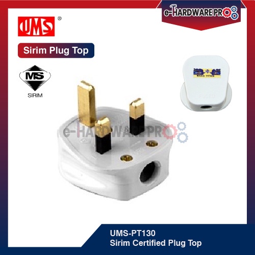 UMS 13A Plug Top PT-130 UK Fused Plug Top 13A 250V UMS Plug 3 Pin Plug ...
