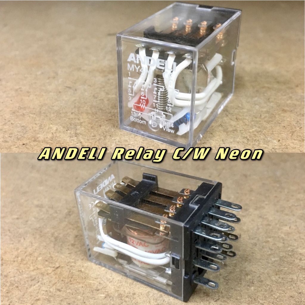 ANDELI 12-240VAC (MK2PN/ MY2N/ LY2N) 8 PIN RELAY C/W NEON | Shopee Malaysia