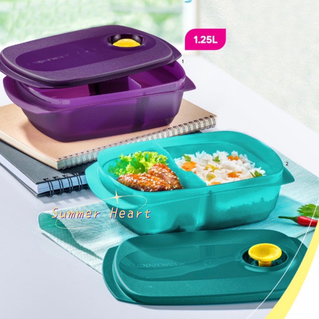 Tupperware Reheatable Divided Lunch Box 1.25L (1PC) | Shopee Malaysia