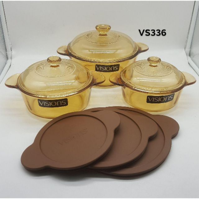 3pcs Visions Set Versapot Cookpot Vs330 Vs336 Periuk Kaca | Shopee Malaysia