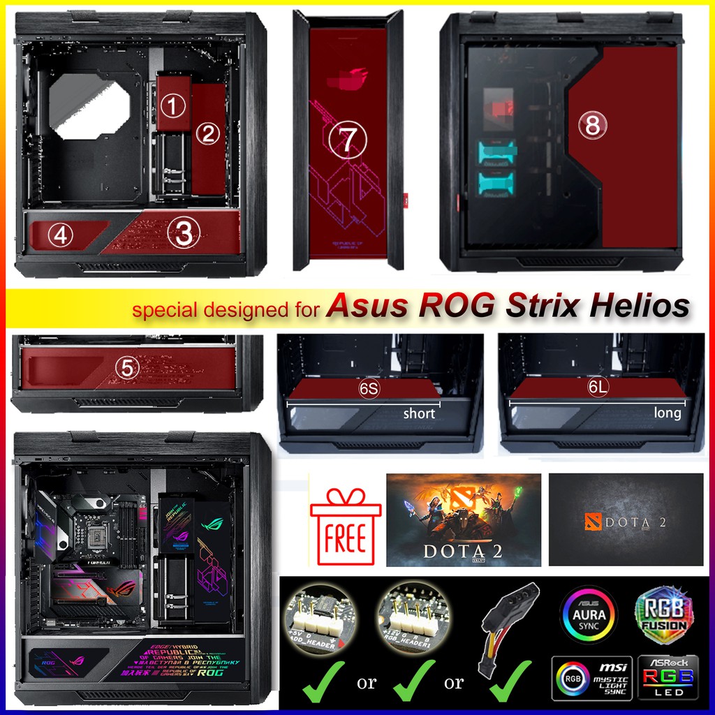 Custom made ASUS ROG STRIX HELIOS Case CPU Light Board AURA RGB ARGB ...