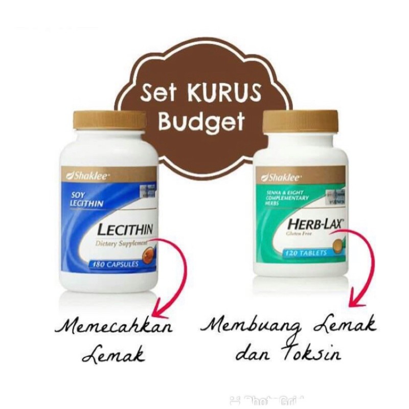 SHAKLEE SET KURUS (LECITHIN 90s + HERB LAX 60s) (Set Combo Trial ...