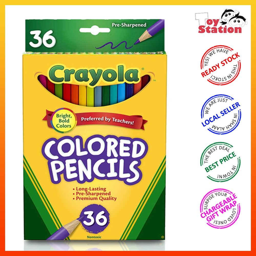 ORIGINAL Crayola 36 Bright & Bold Color Colored Pencils | Shopee Malaysia