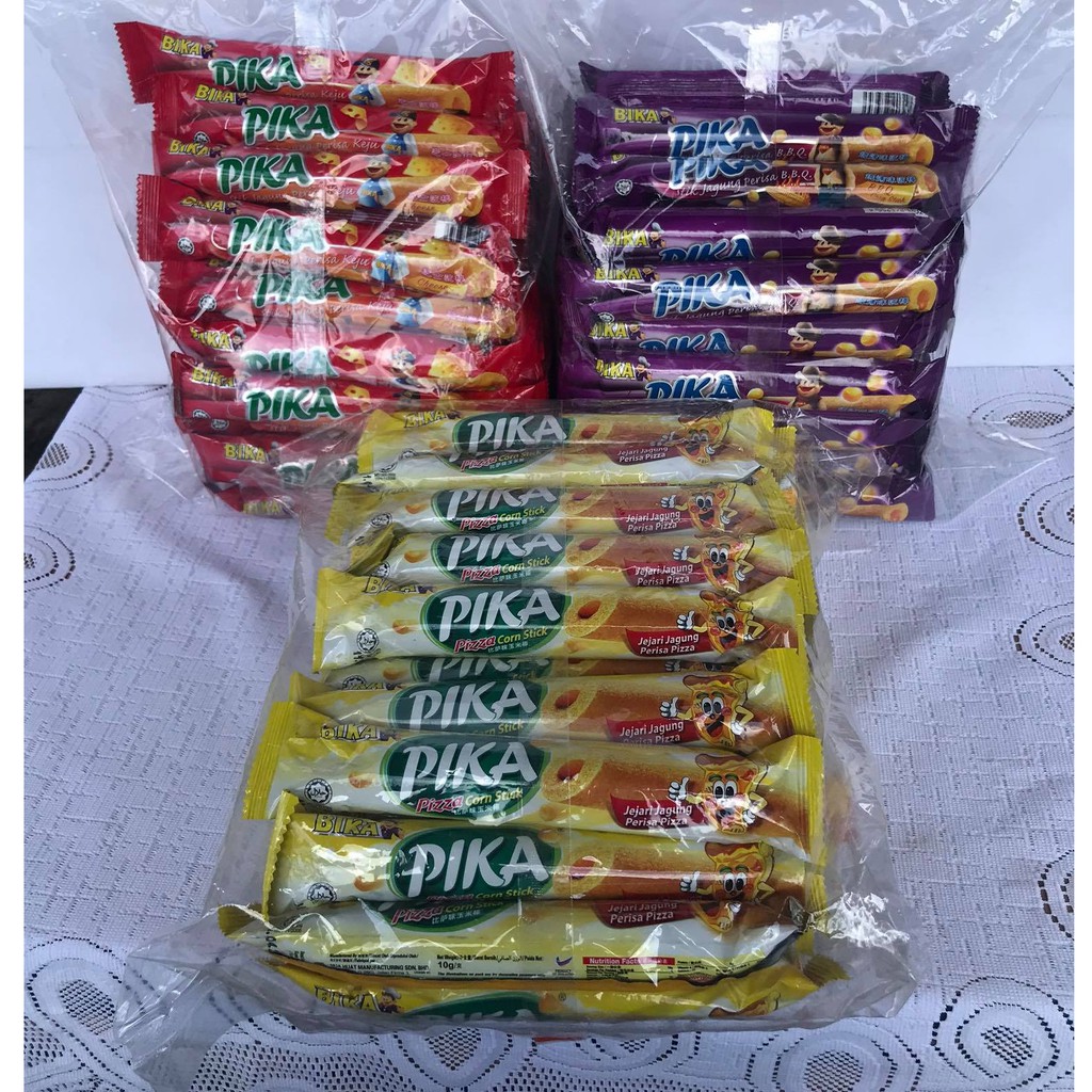 10g x 40pcs Bika Pika Corn Stick, Jejari / Stik Jagung [Cheese / BBQ ...