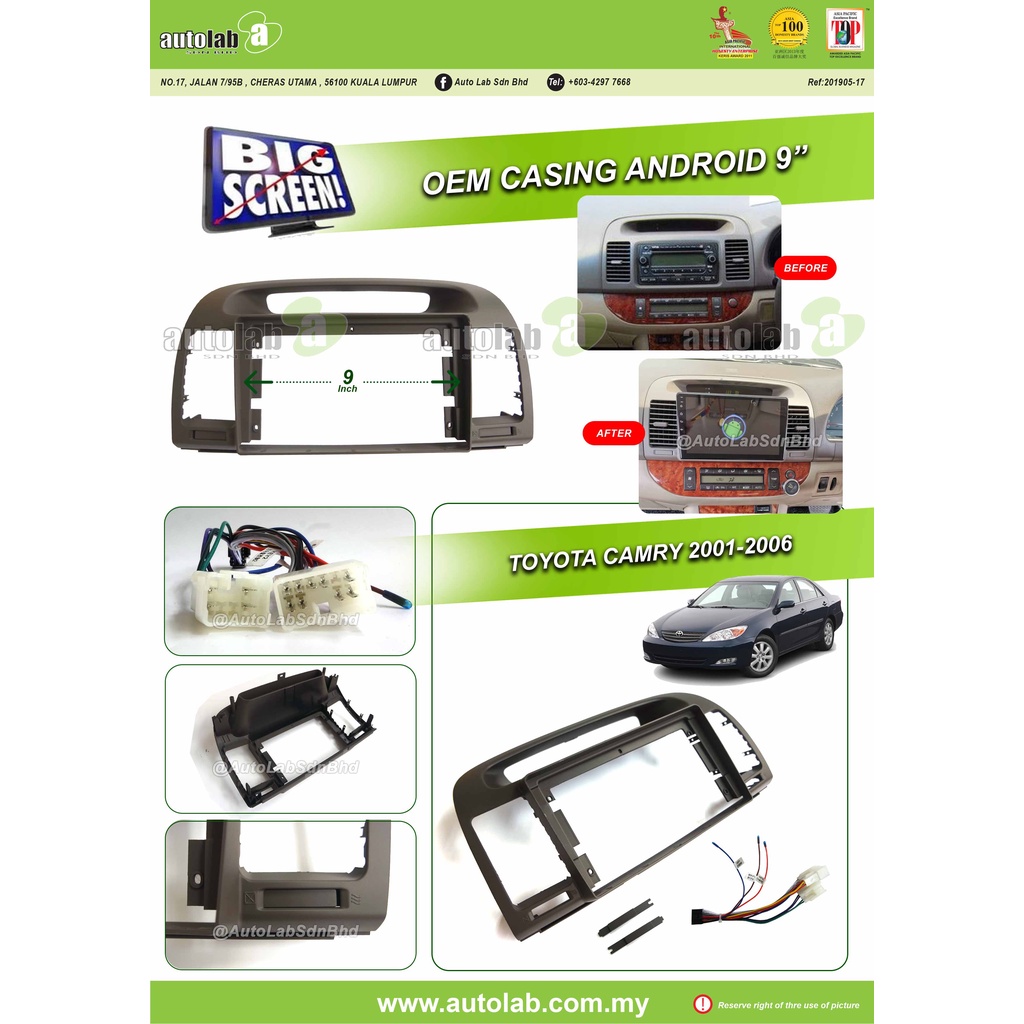 Android Player Casing 9" Toyota Camry 2002-2006 (with Socket Toyota 2 ...