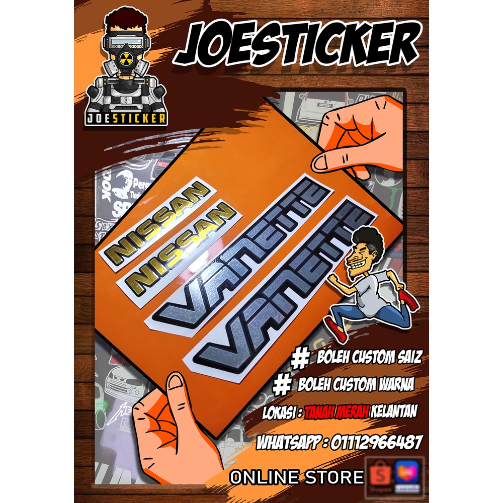 STICKER EMBLEM VANETTE (4 STICKER SEPERTI DALAM GAMBAR) | Shopee Malaysia