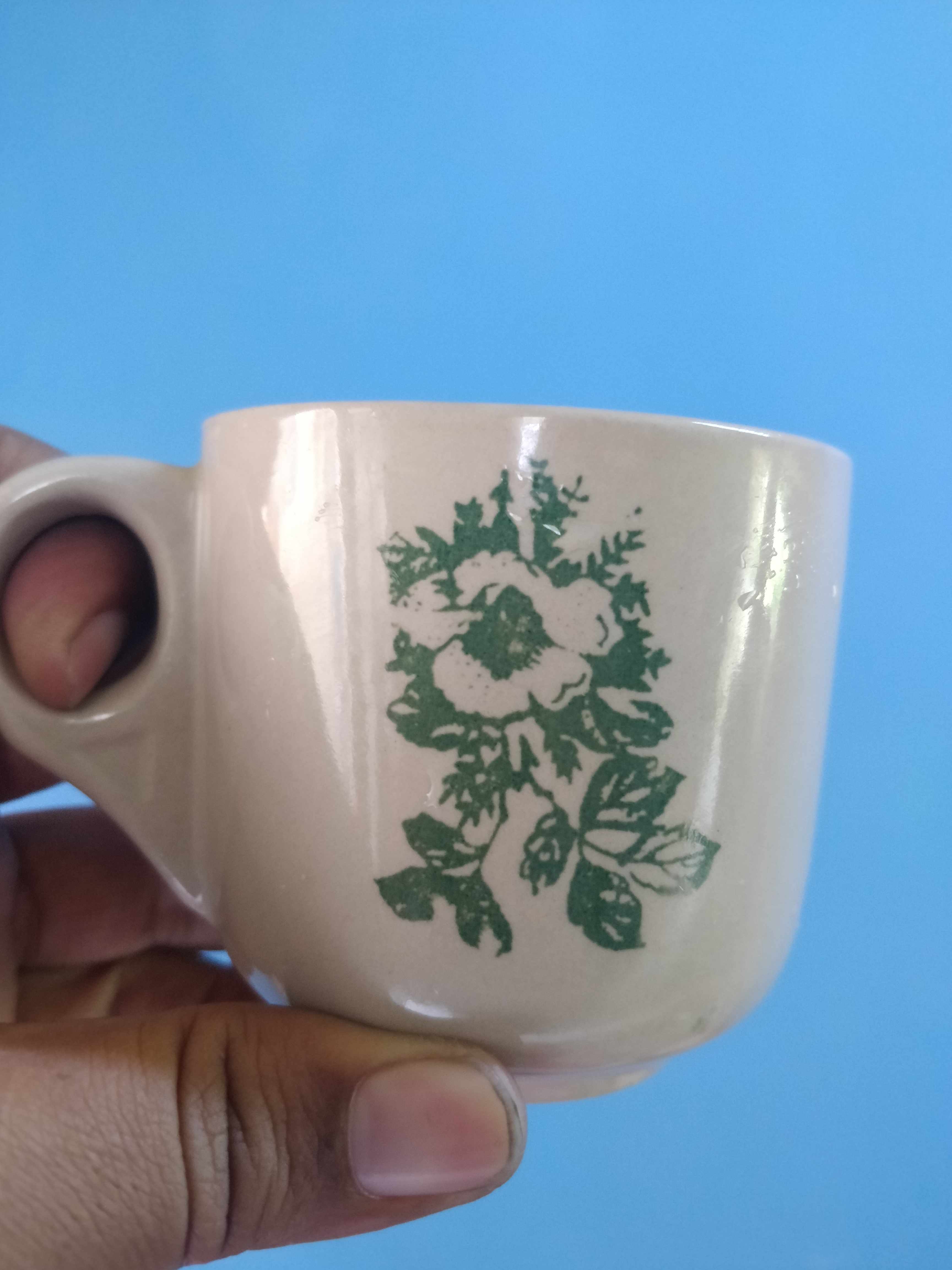 Traditional Chinese Floral Coffee Kopi / Vintage Kopitiam Green Flower ...