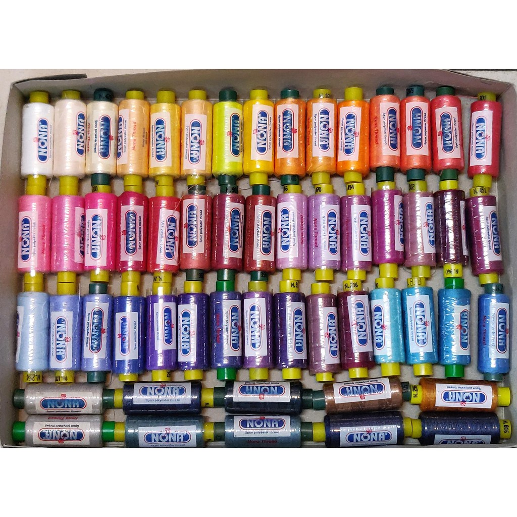 50pcs benang 250 Meter NONA Sewing Thread / Benang Jahit Biasa | Shopee ...