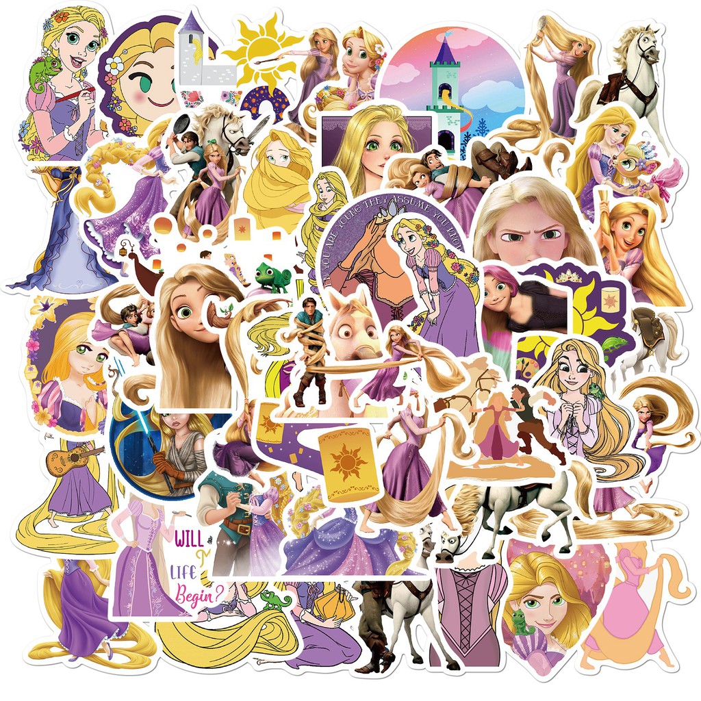 50pcs anime Rapunzel graffiti stickers waterproof suitcase laptop ...