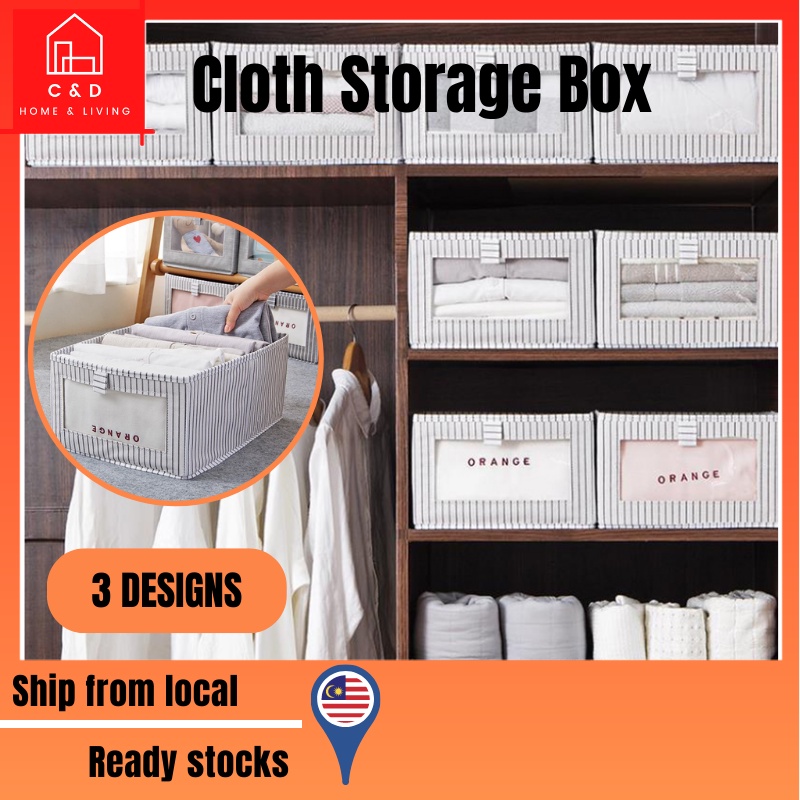 Korean Storage Box Foldable Wardrobe Linen Storage Box Clothes ...