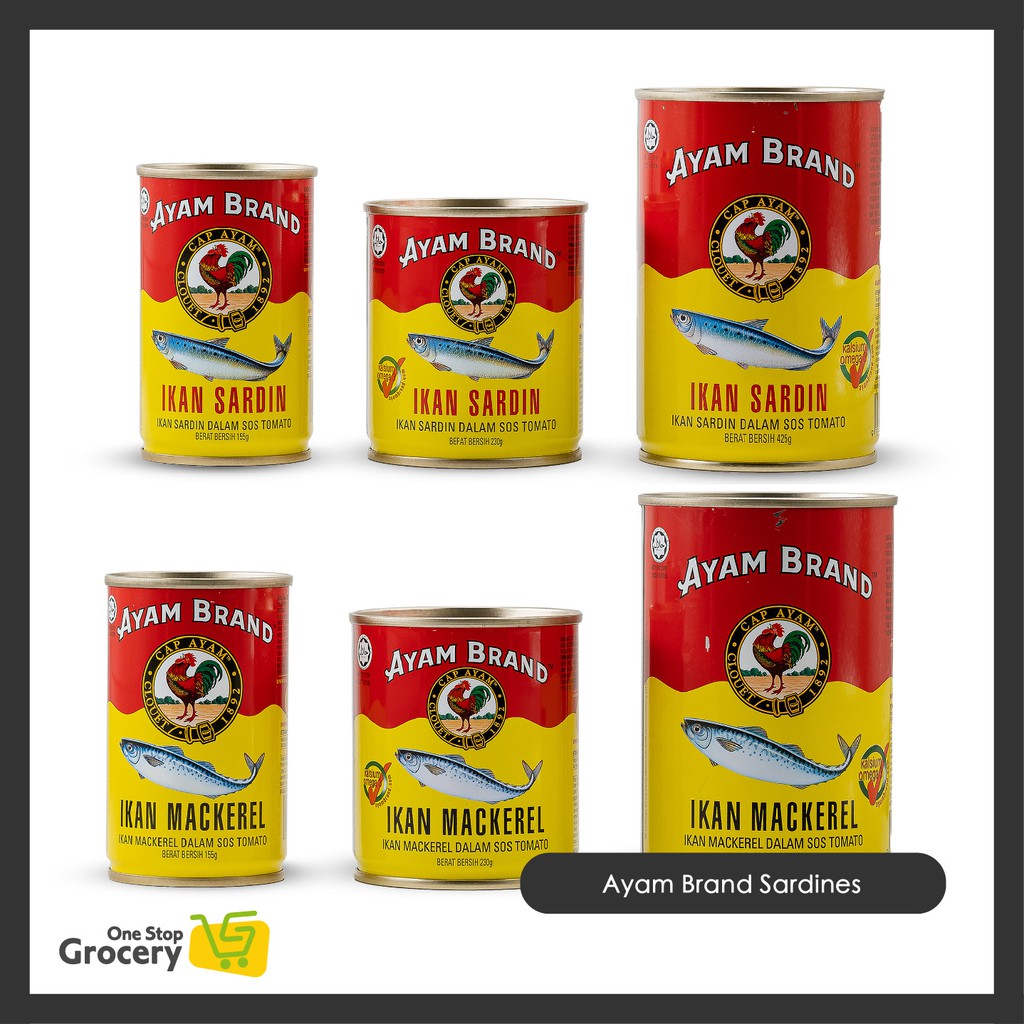 Ayam Brand Sardines / Mackerel (155g / 230g / 425g) | Shopee Malaysia