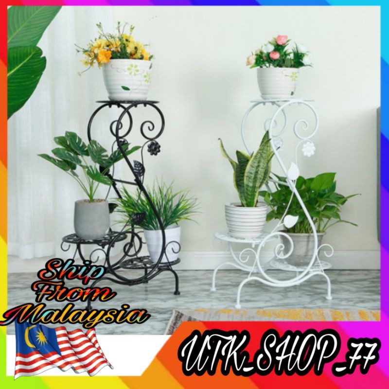 3 Tier Flower Rack Pot Plant Stand S Style 0144/Rak Pasu Bunga 3 Tier ...