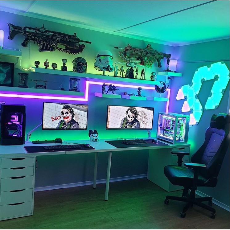 5050 RGB lights+APP remote IP67 PC SETUP Gaming Setup/work spaces/clean ...