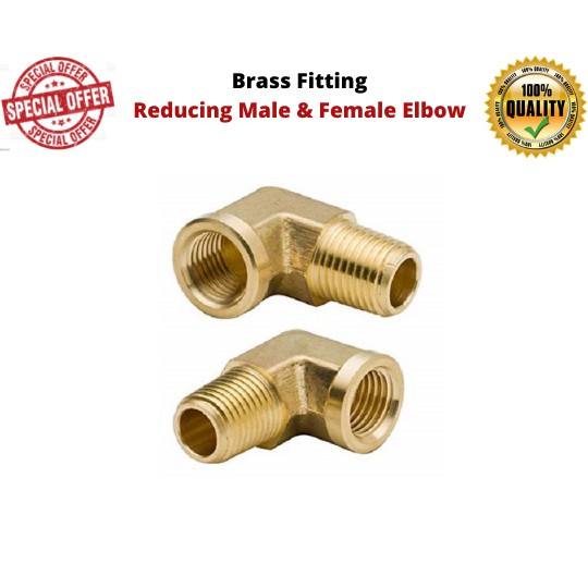 [READY STOCK-KL] Reducing Male & Female Elbow Brass Pipe Fitting Copper ...