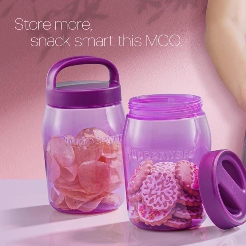 Tupperware Universal Jar Duo Set 1.5L (1 handle& 1 flat) | Shopee Malaysia