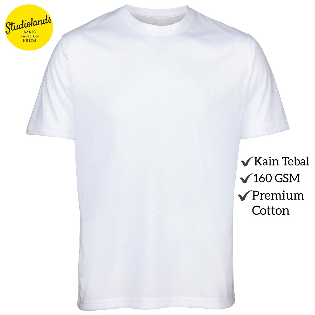 [100% COTTON]👕 WHITE HIGH QUALITY PLAIN TSHIRT WARNA PUTIH | Shopee ...