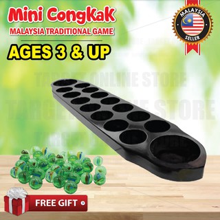 Mini Wooden Congkak Board Malaysia Traditional Games FREE MARBLES/Papan ...
