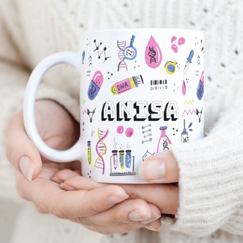 Genetics Personalised Mug DNA Science Biology Microbiology Coffee Cup ...