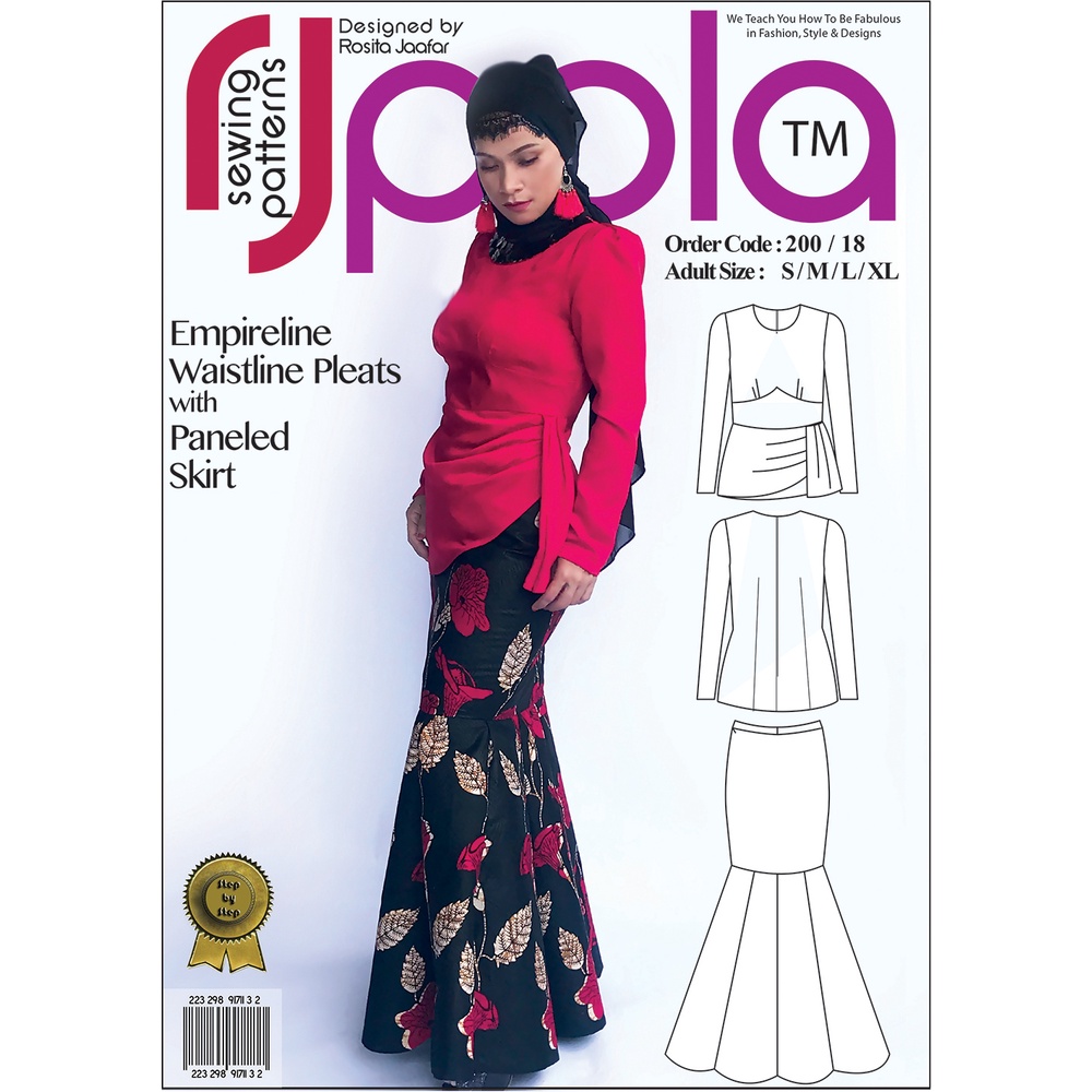 POLA PAKAIAN BLUSE SKIRT EMPIRELINE PANELED 200 RJPOLA rosita jaafar ...