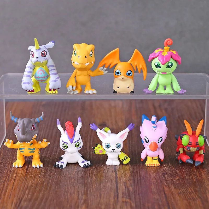 Digimon Adventure Action Figure Set Of 9 pcs Mini Size Cute Cake Topper ...