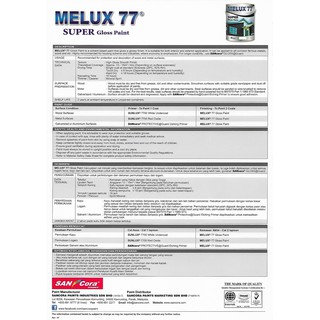 SANcora Melux 77 Super Gloss Paint @ 5Liters (wood / metal surfaces ...