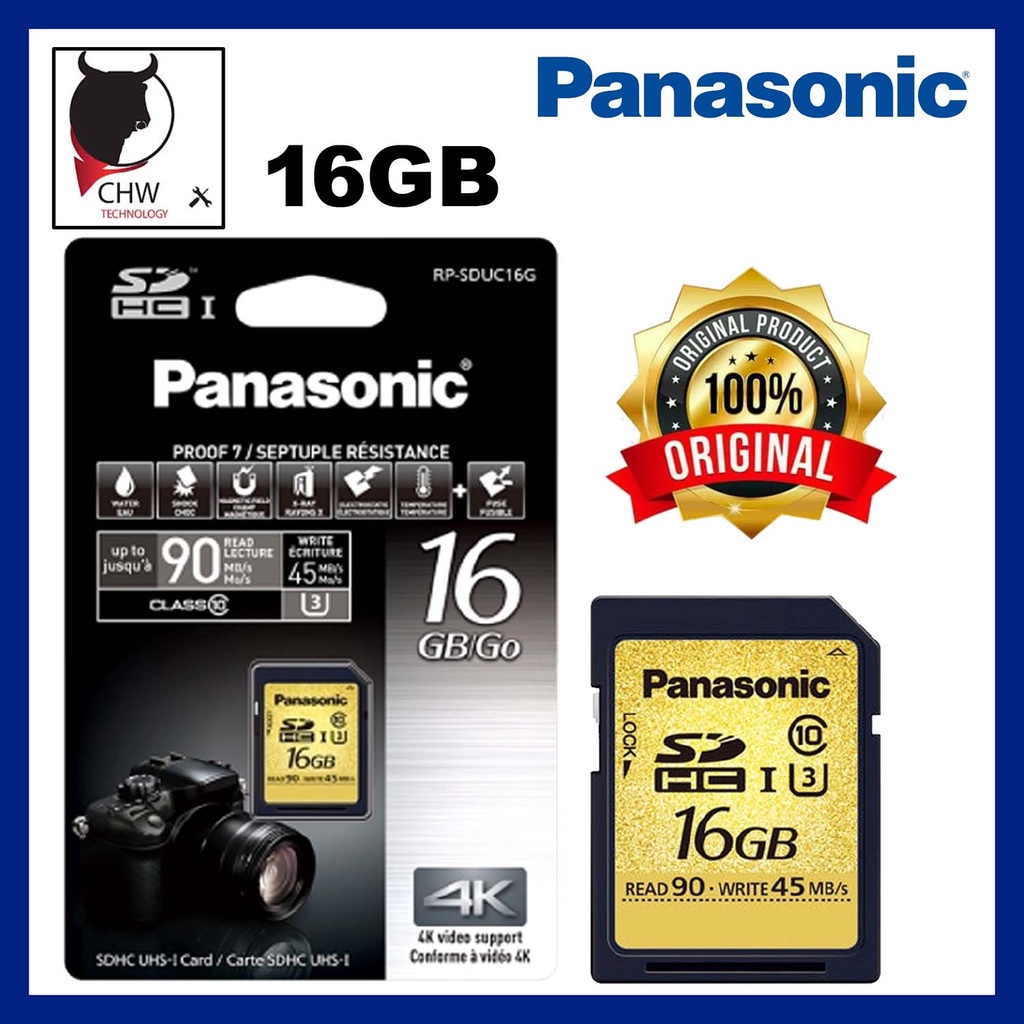PANASONIC ORIGINAL 4K HIGH SPEED QUALITY SD 16GB CARD | Shopee Malaysia