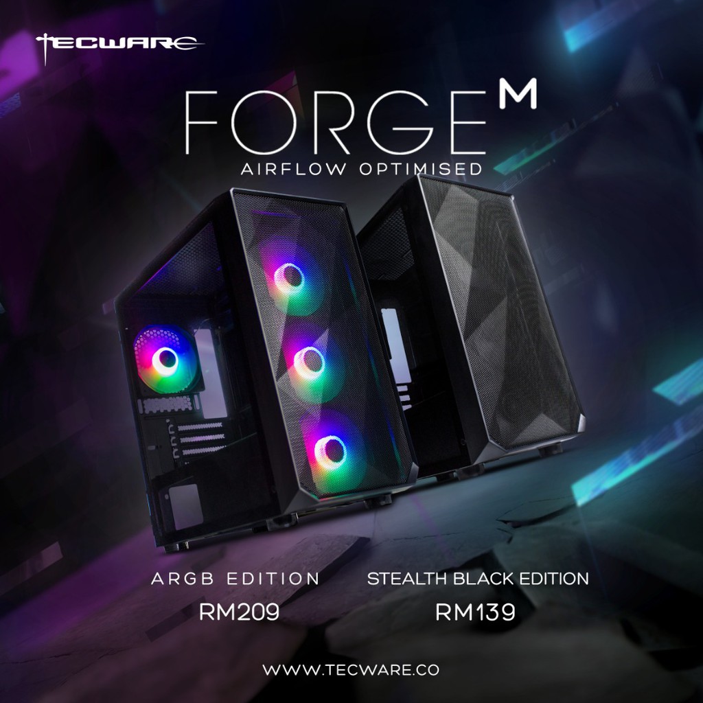 TECWARE FORGE M MATX CASE (STEALH BLACK / ARGB / WHITE ARGB) | Shopee ...