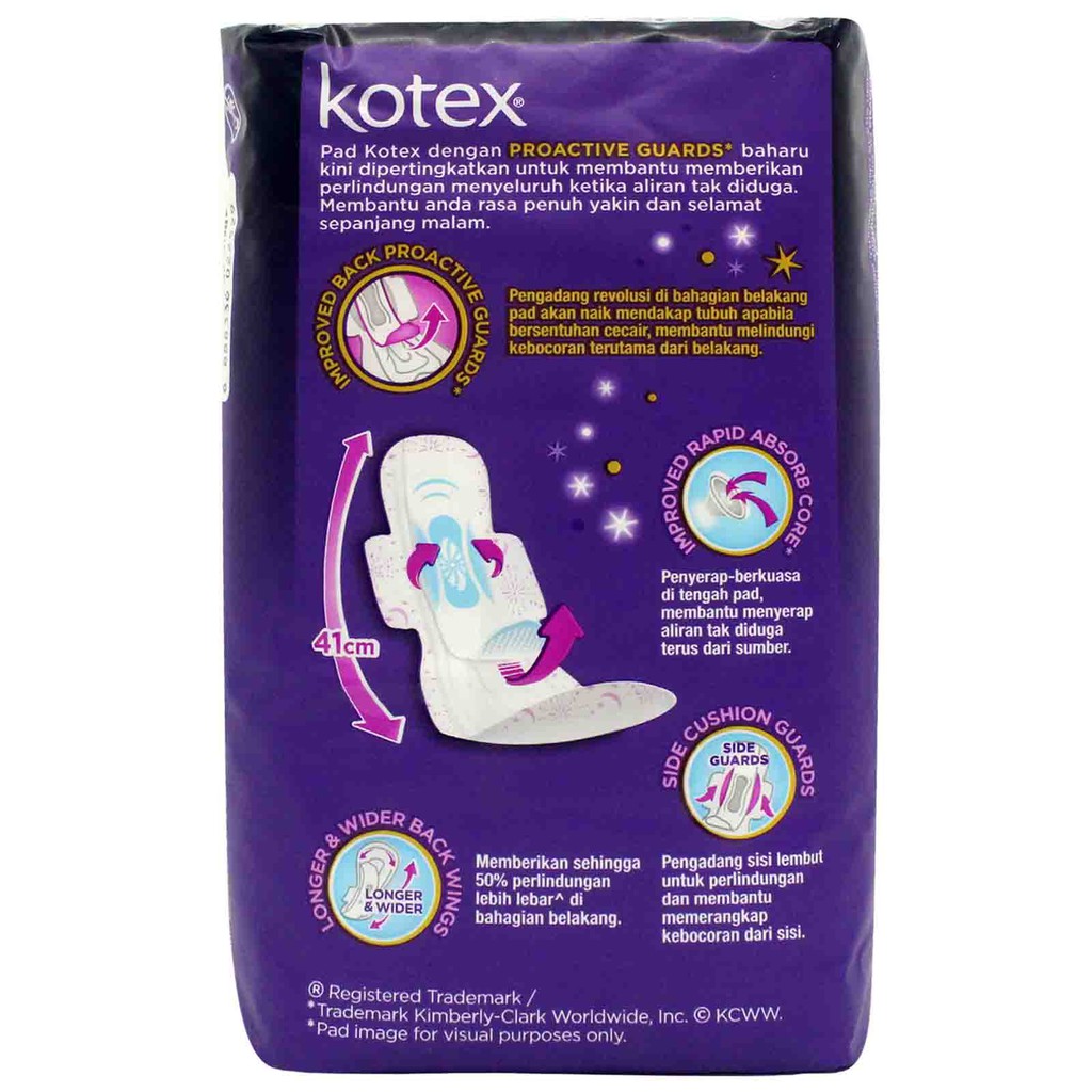Kotex Soft & Smooth Overnight Heavy Flow Night Extra Long - Wings (6 ...